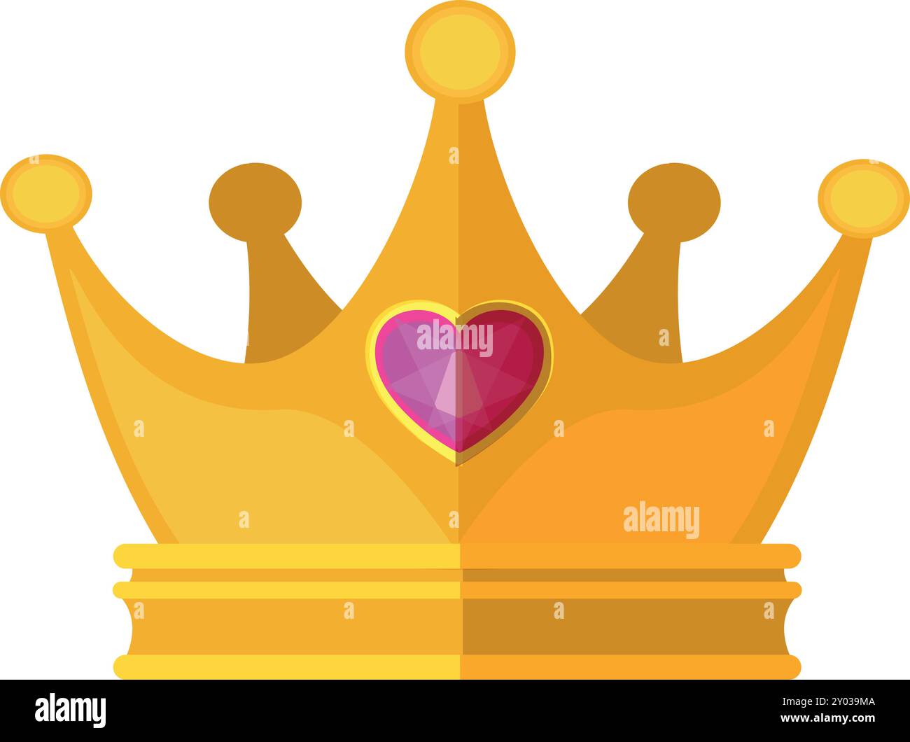 Princess crown with pink heart gem. Royal jewelry Stock Vector Image ...