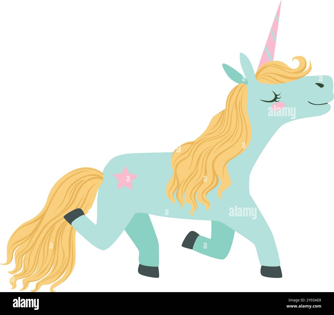 Unicorn cartoon character. Magic animal fairytale creature Stock Vector ...