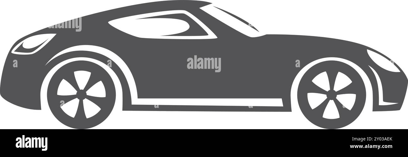 Classic auto side view. Retro sport car silhouette Stock Vector Image ...