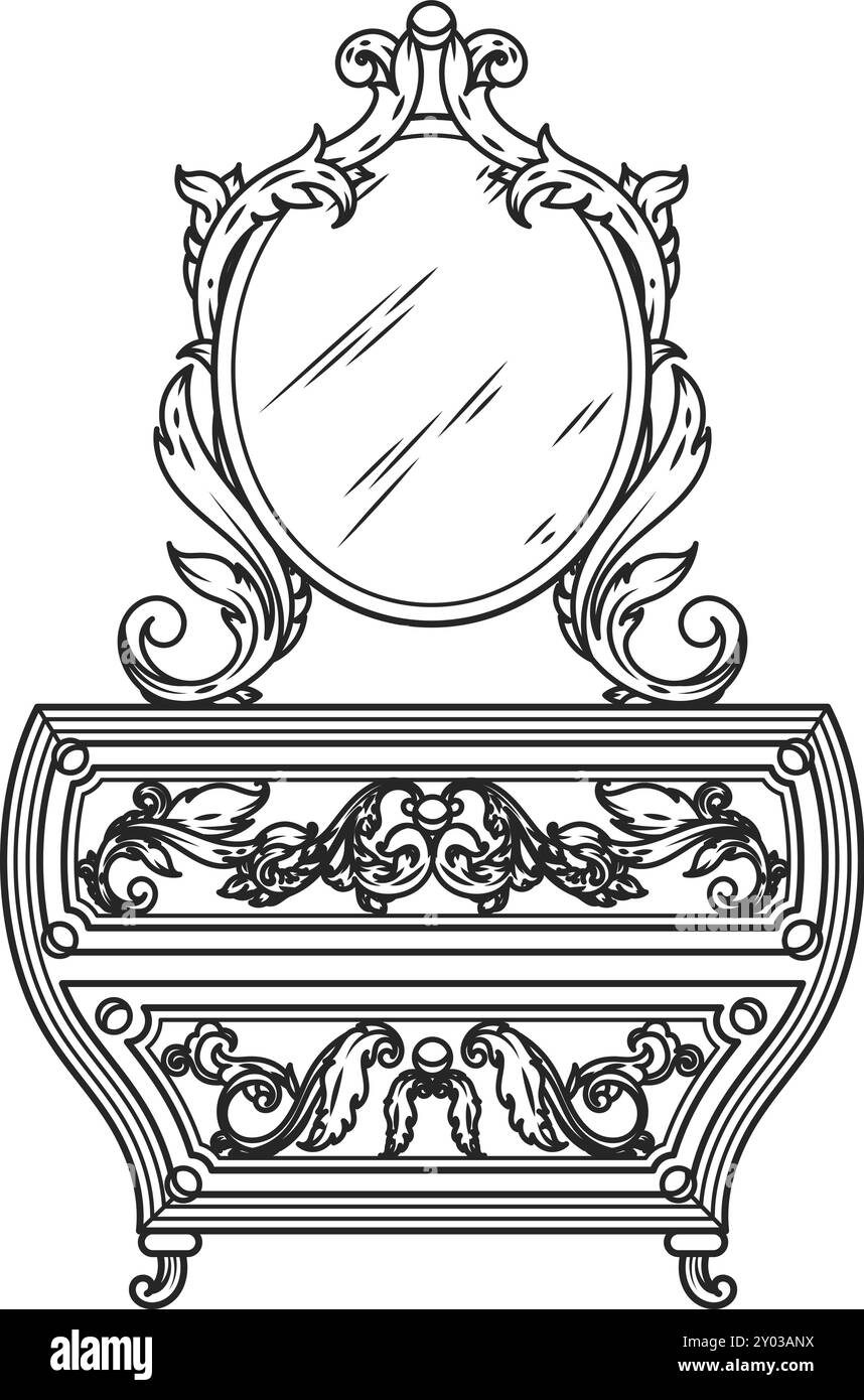 Victorian Mirror Drawing