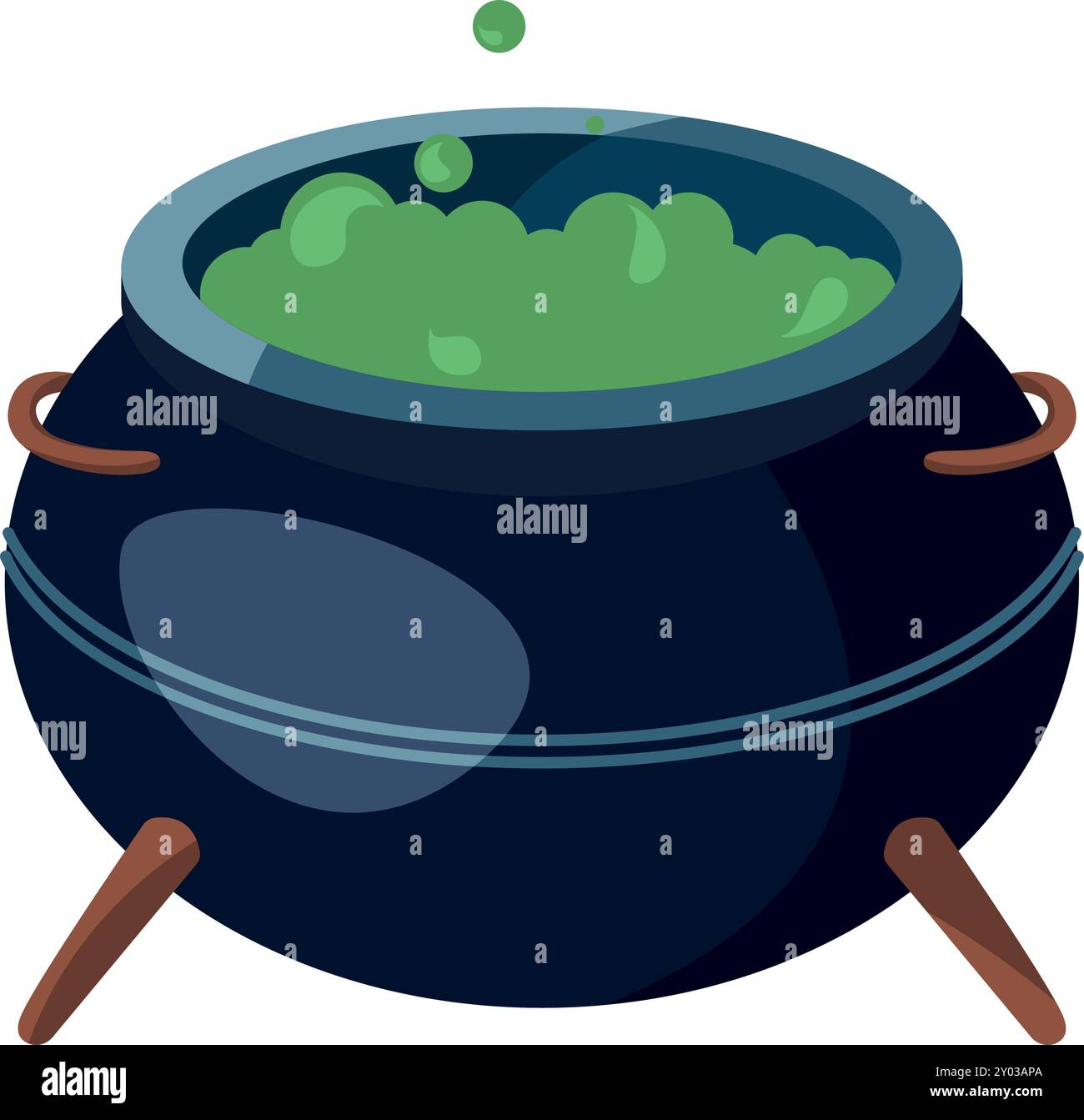 Witch cauldron with green magic potion cartoon icon Stock Vector Image ...