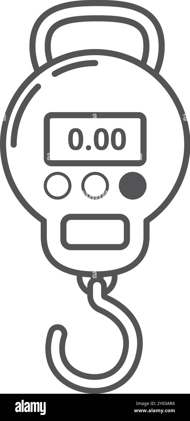 Crane scale line icon. Weight device hanging Stock Vector Image & Art ...