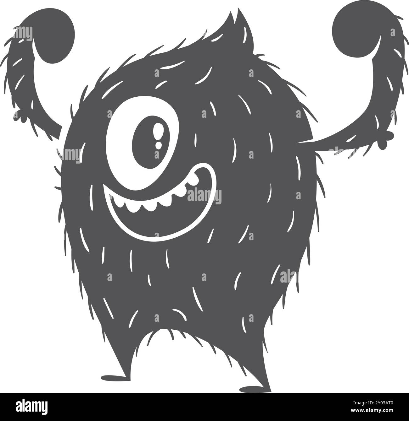 Strong monster. Funny alien creature. Yeti mascot Stock Vector Image ...