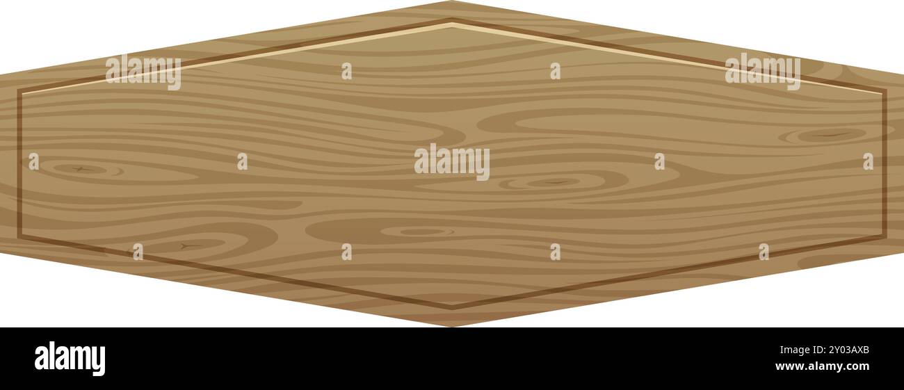 Wooden sign template. Realistic panel. Natural material board Stock ...