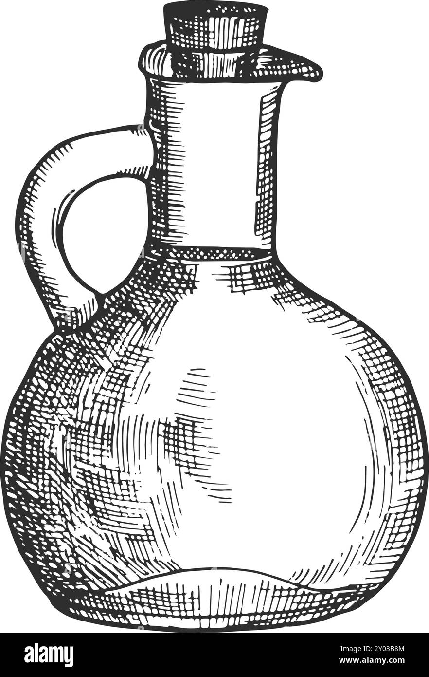 Olive oil glass jug sketch. Bottle drawing Stock Vector Image & Art - Alamy