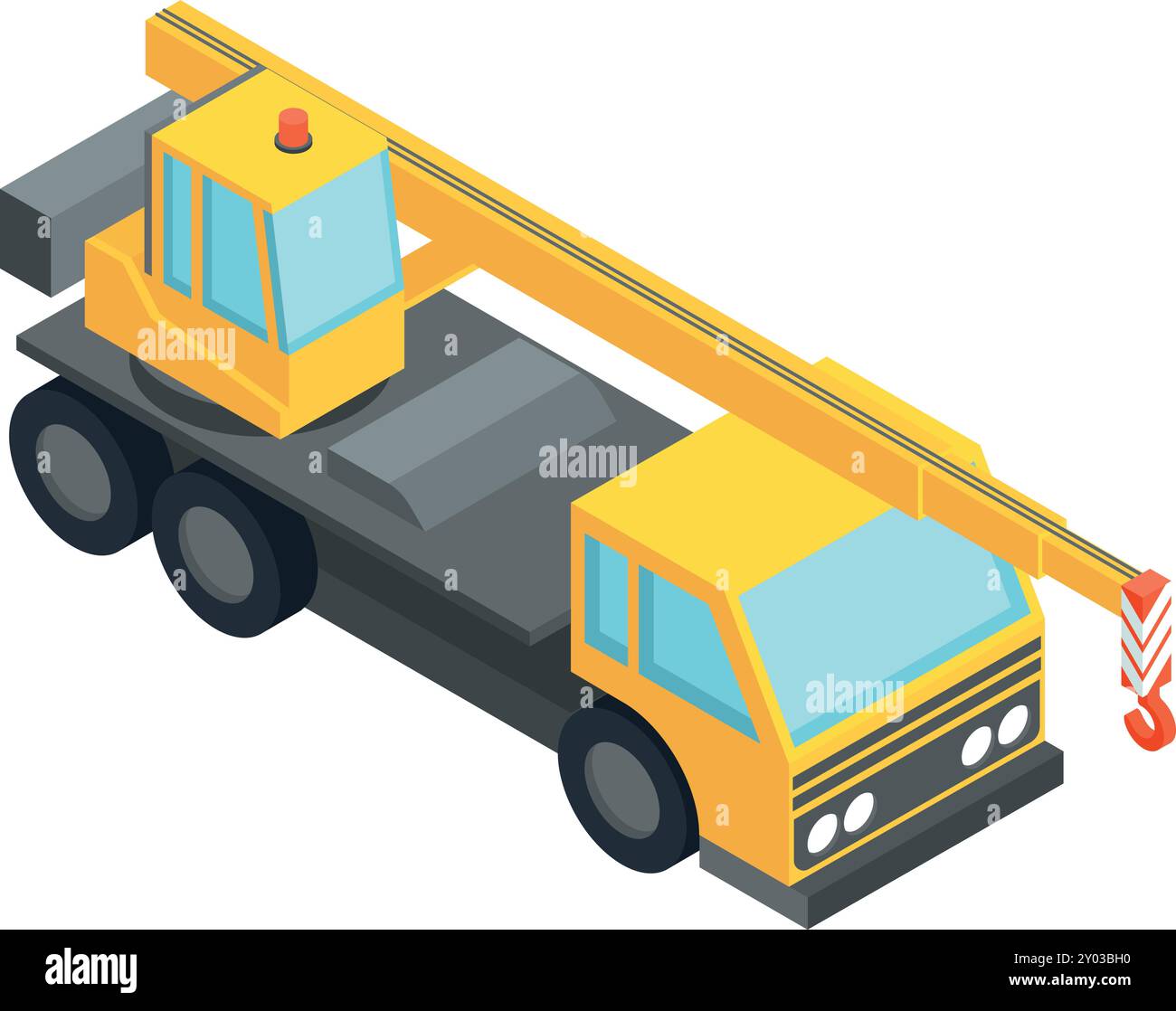 Construction crane machine isometric icon. Industrial vehicle Stock ...