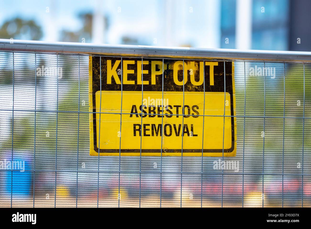 Warning Sign for Asbestos Removal Stock Photo - Alamy