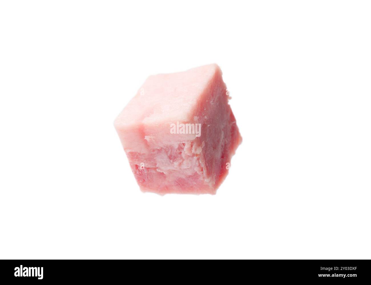 Cube of raw bacon isolated on white Stock Photo - Alamy
