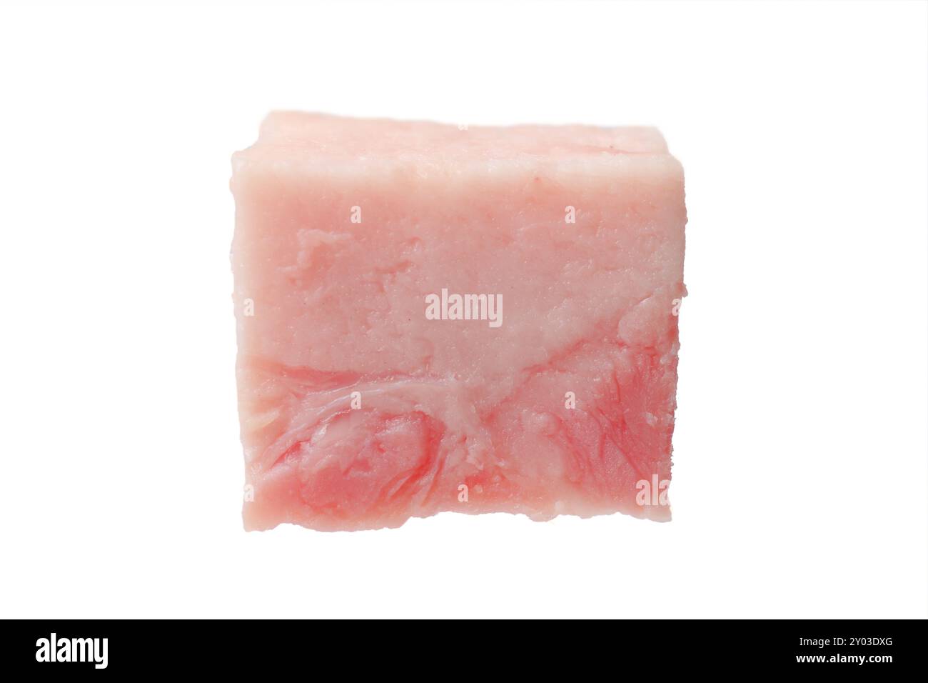 Cube of raw bacon isolated on white Stock Photo - Alamy