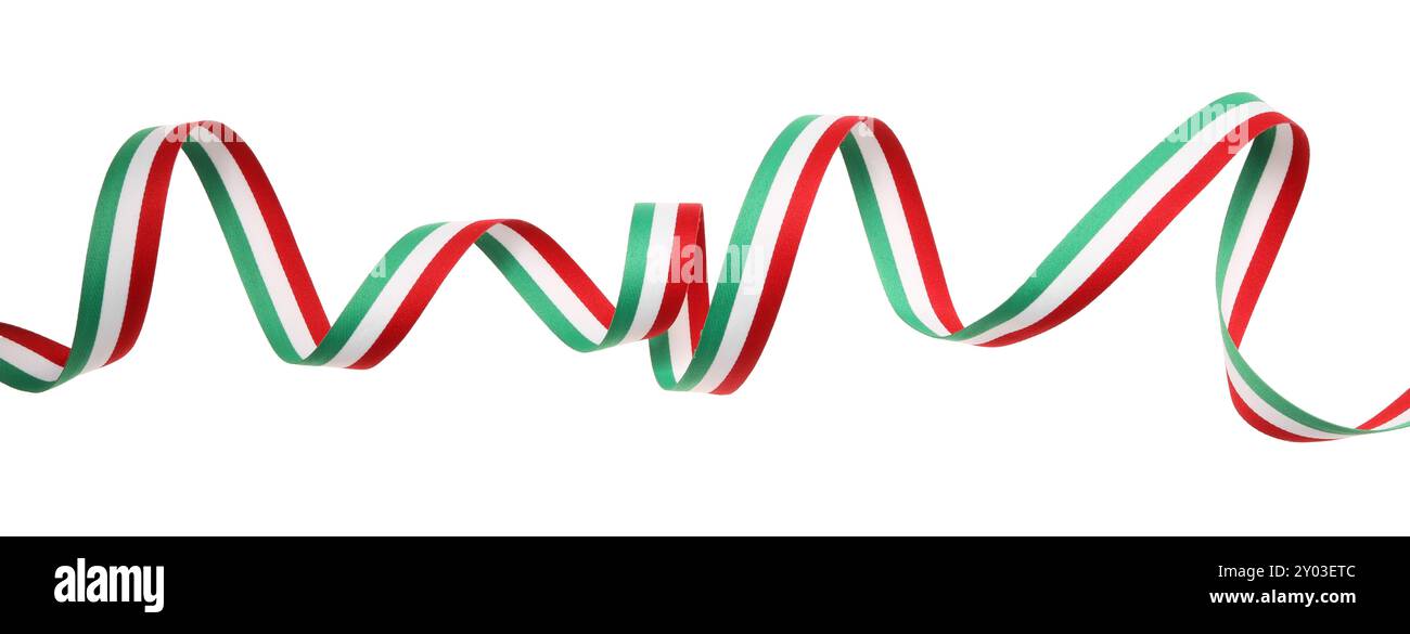 Ribbon with Italy flag pattern isolated on white Stock Photo - Alamy