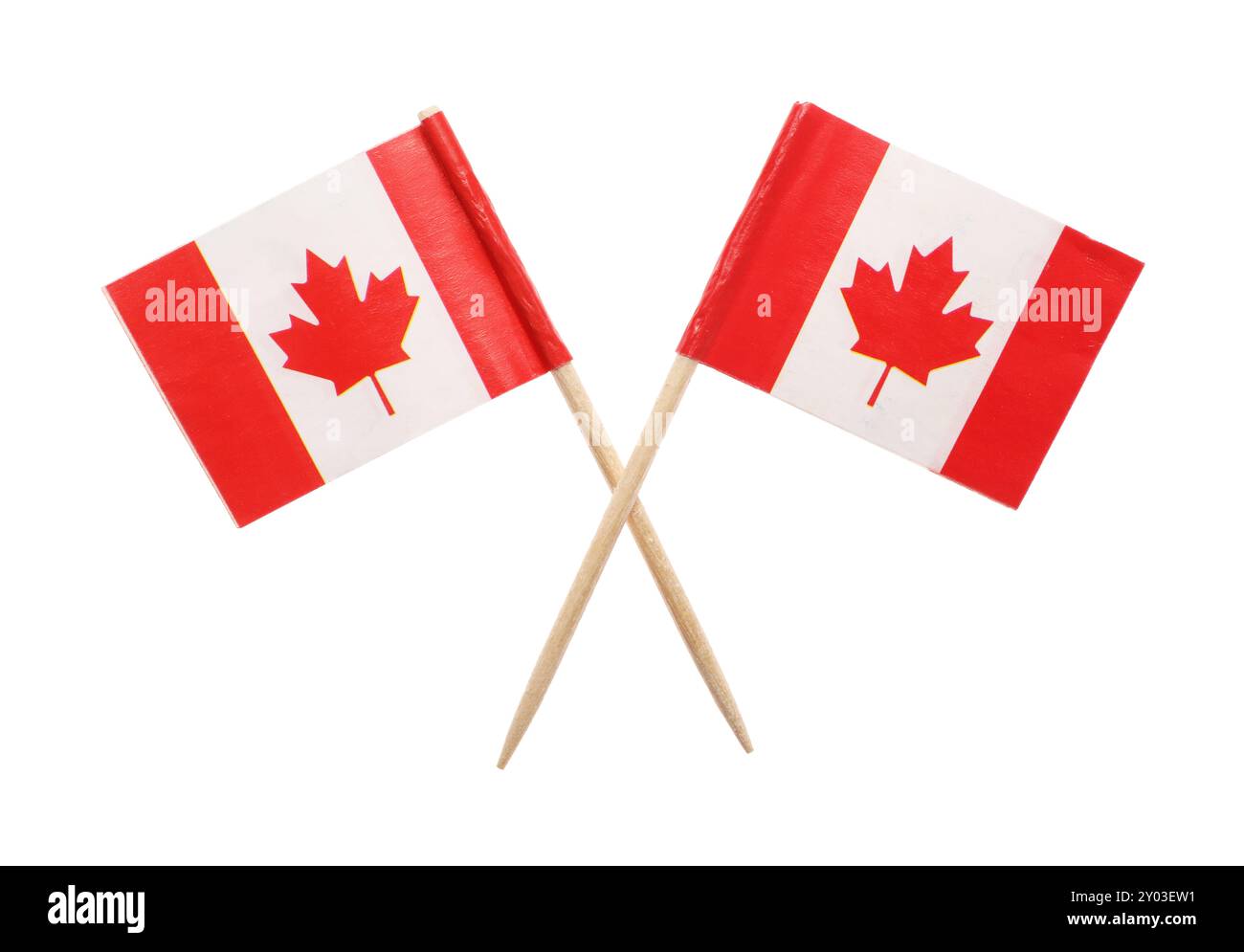Small paper flags of Canada isolated on white Stock Photo - Alamy