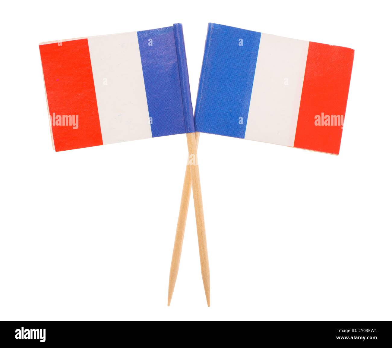 Small paper flags of France isolated on white Stock Photo - Alamy