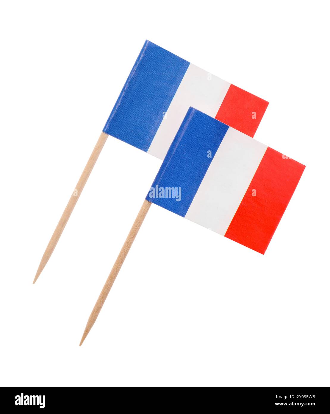 Small paper flags of France isolated on white Stock Photo - Alamy