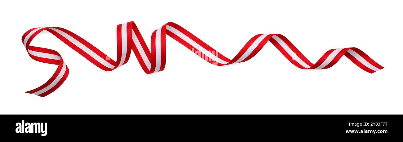 Ribbon in colors of Austrian flag isolated on white Stock Photo - Alamy
