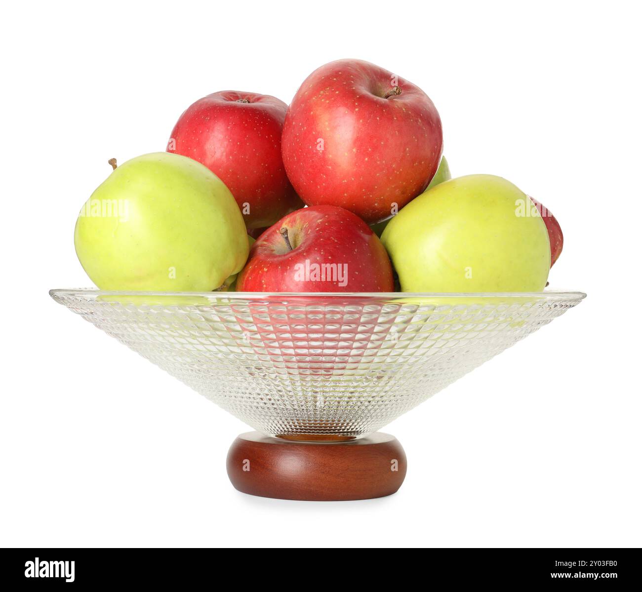 Glass vase with different fresh apples isolated on white Stock Photo ...