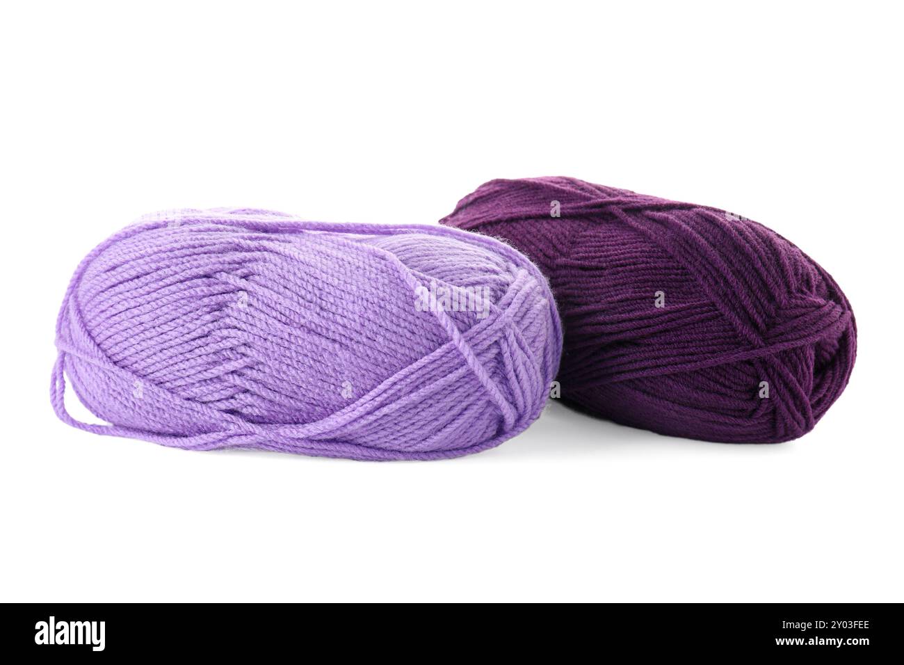 Two beautiful bright yarns isolated on white Stock Photo - Alamy