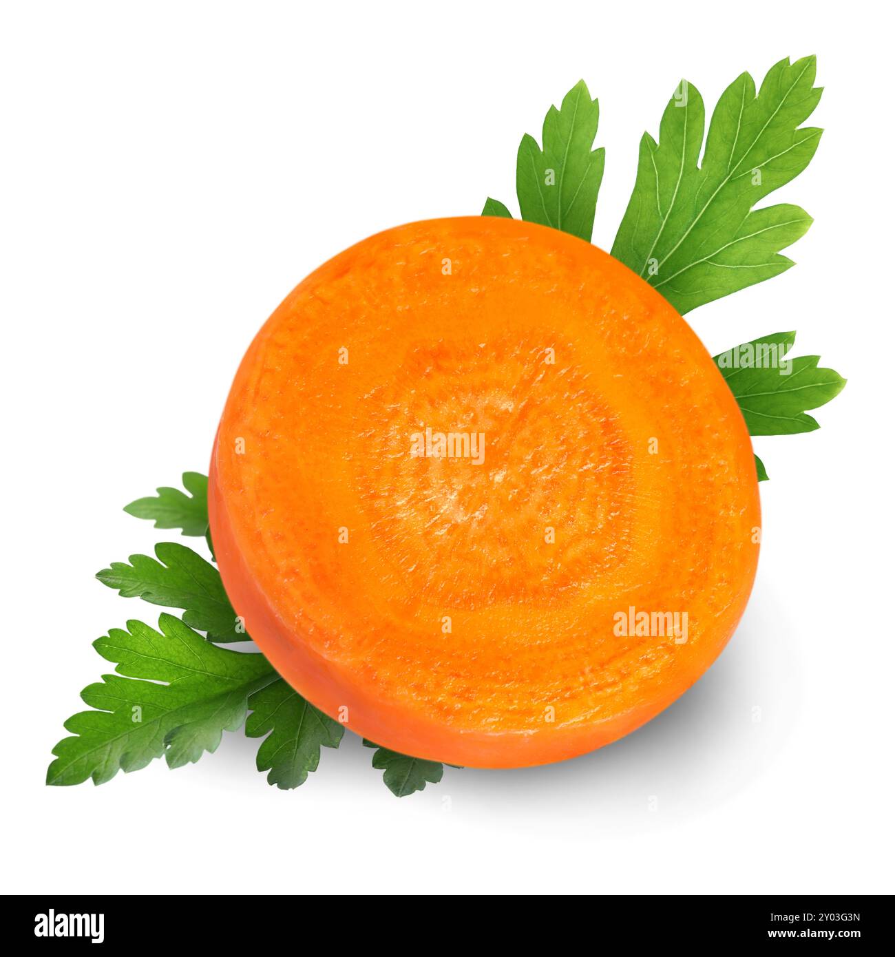 Round carrot slice and parsley isolated on white Stock Photo - Alamy