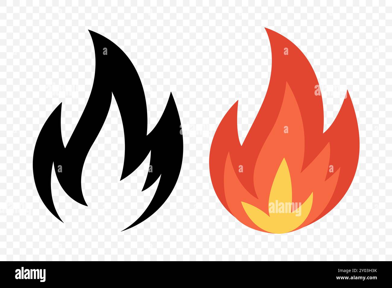 Vector Fire Flame Icon Set. Isolated Campfire, Bonfire, Flame Sign ...