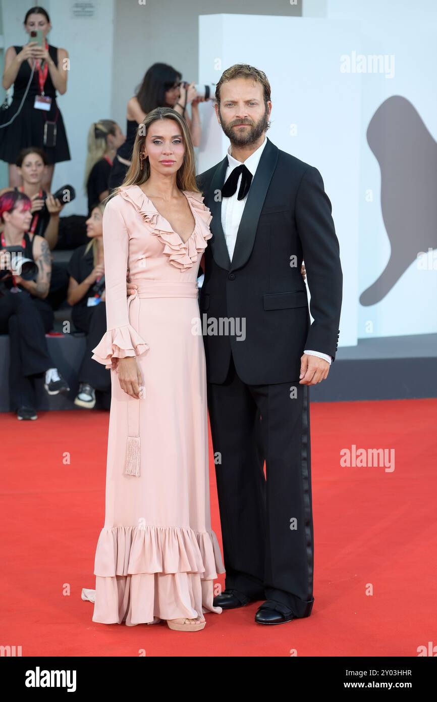 Irene Forti (l) and Alessandro Borghi (r) attend the red carpet of the ...