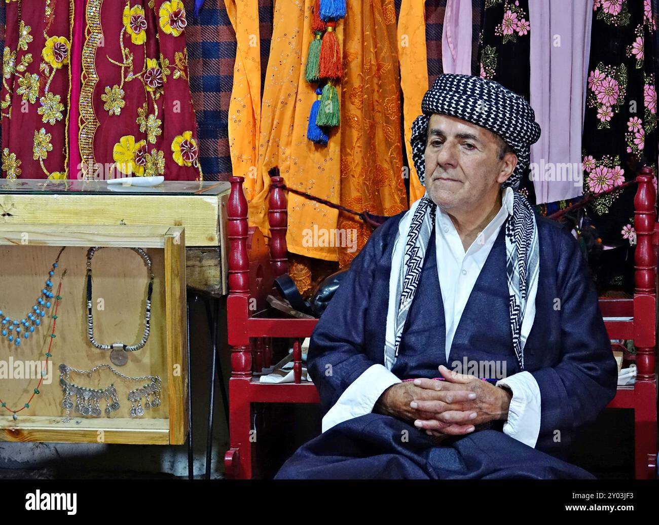 Classical Kurdish music singer Mahmut Urun, seen during the performance ...