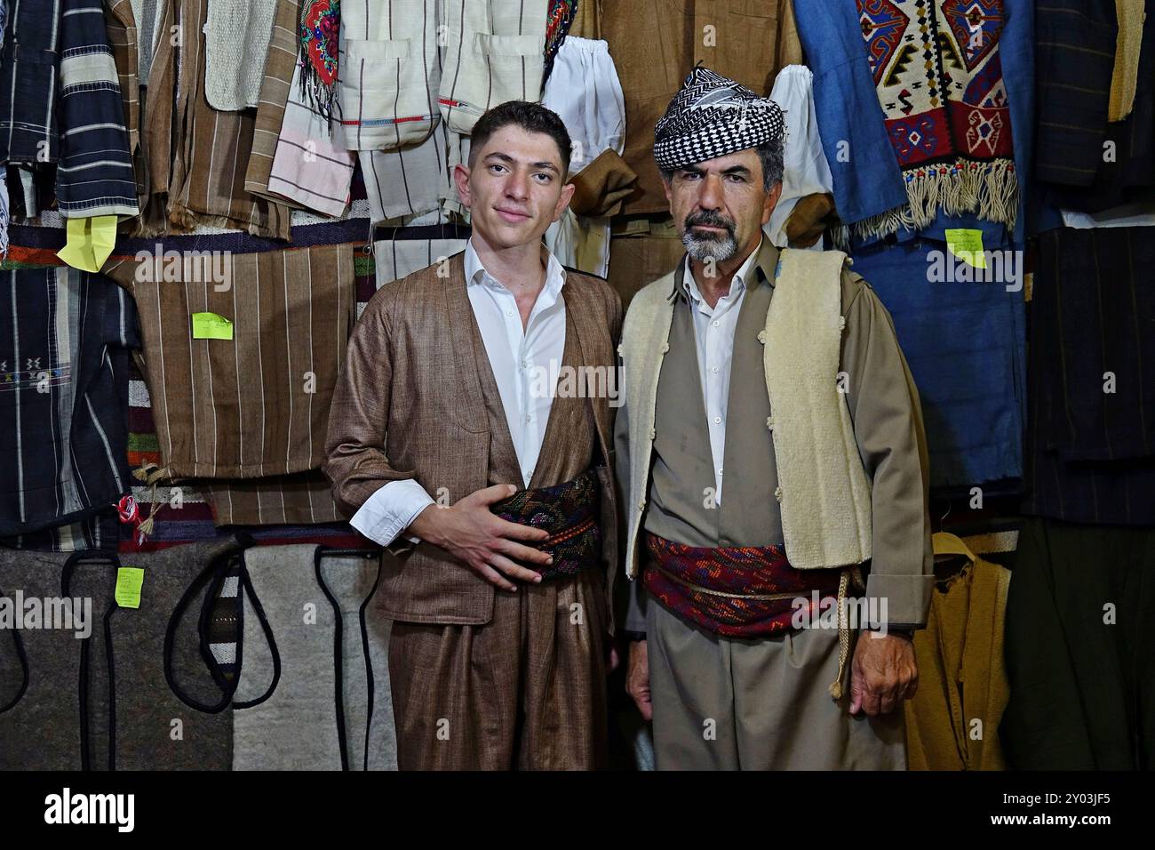 Classical Kurdish music singers Abdullah Kara (L) and Seyda Goyan (R ...