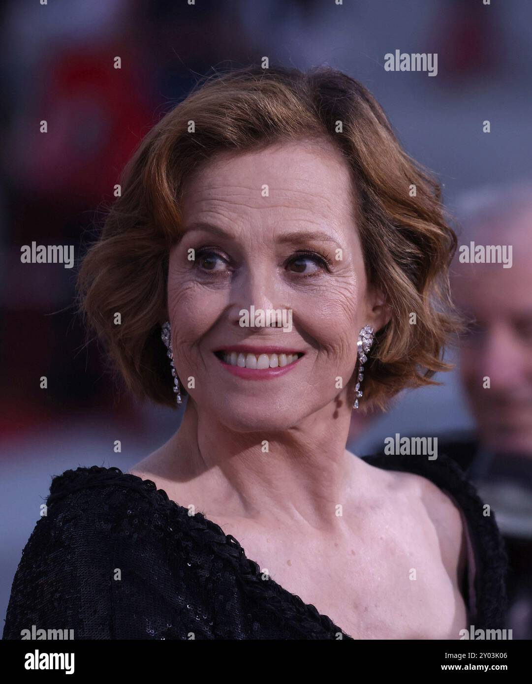 Venice. Italy. Sigourney Weaver receiving the Golden Lion Lifetime ...