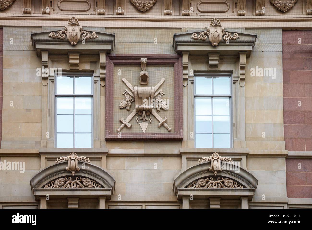 Detail of the facade of the Masonic Temple in Downtown Washington DC ...