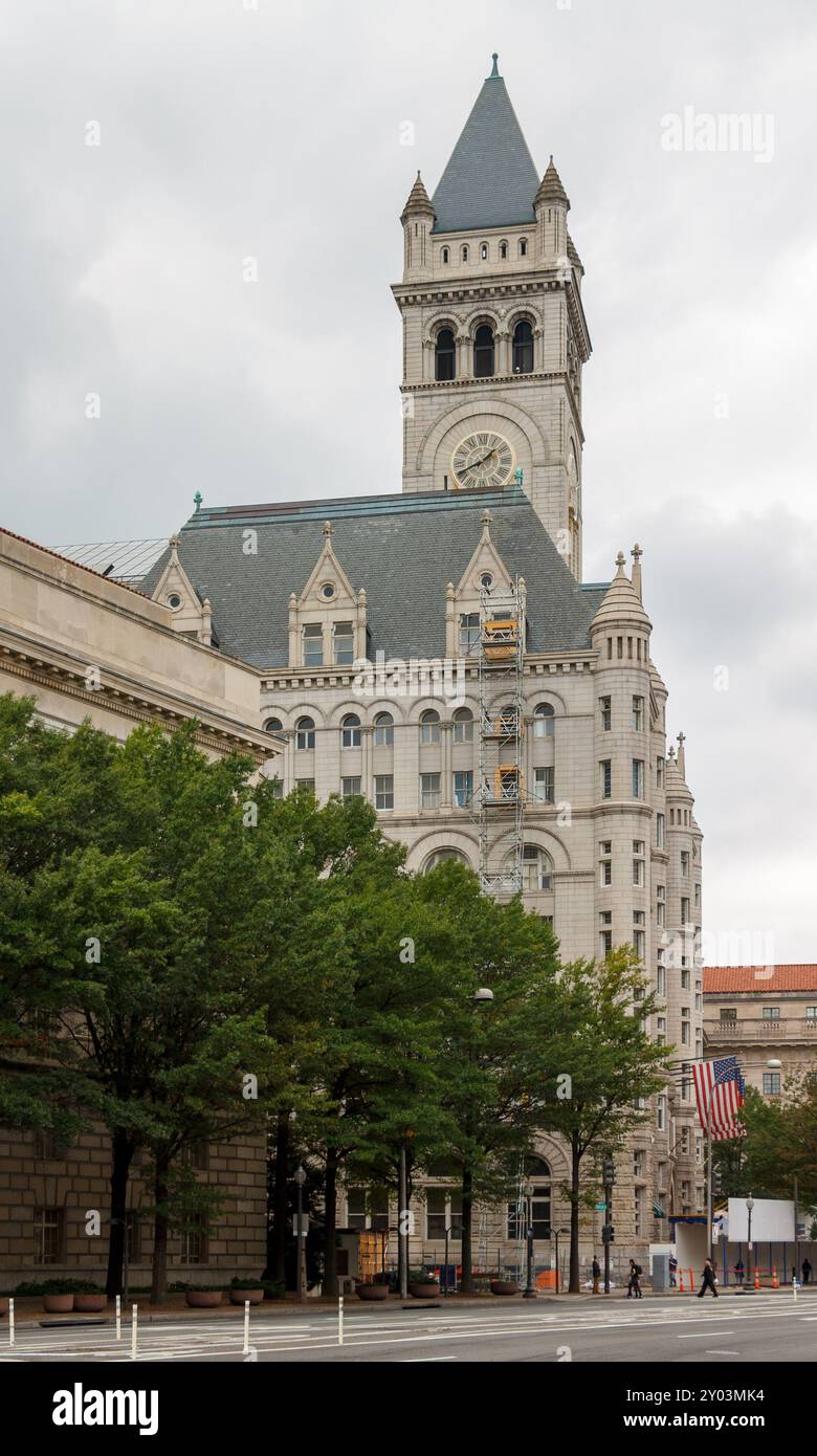 The clock tower of the Old Post Office Pavillion Washington DC, USA ...