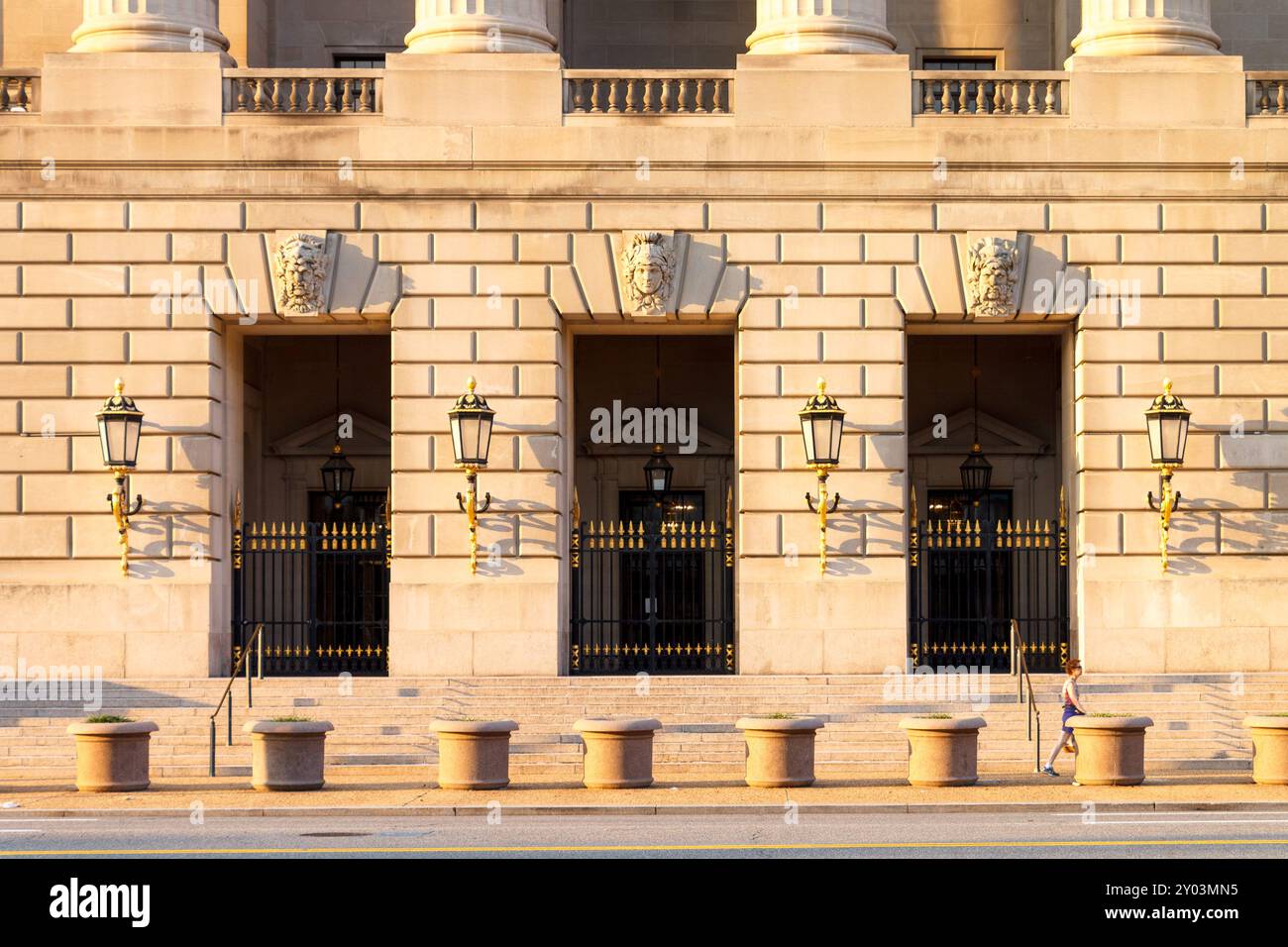 Detail of the classical facade of the Andrew W Mellon Auditorium in ...