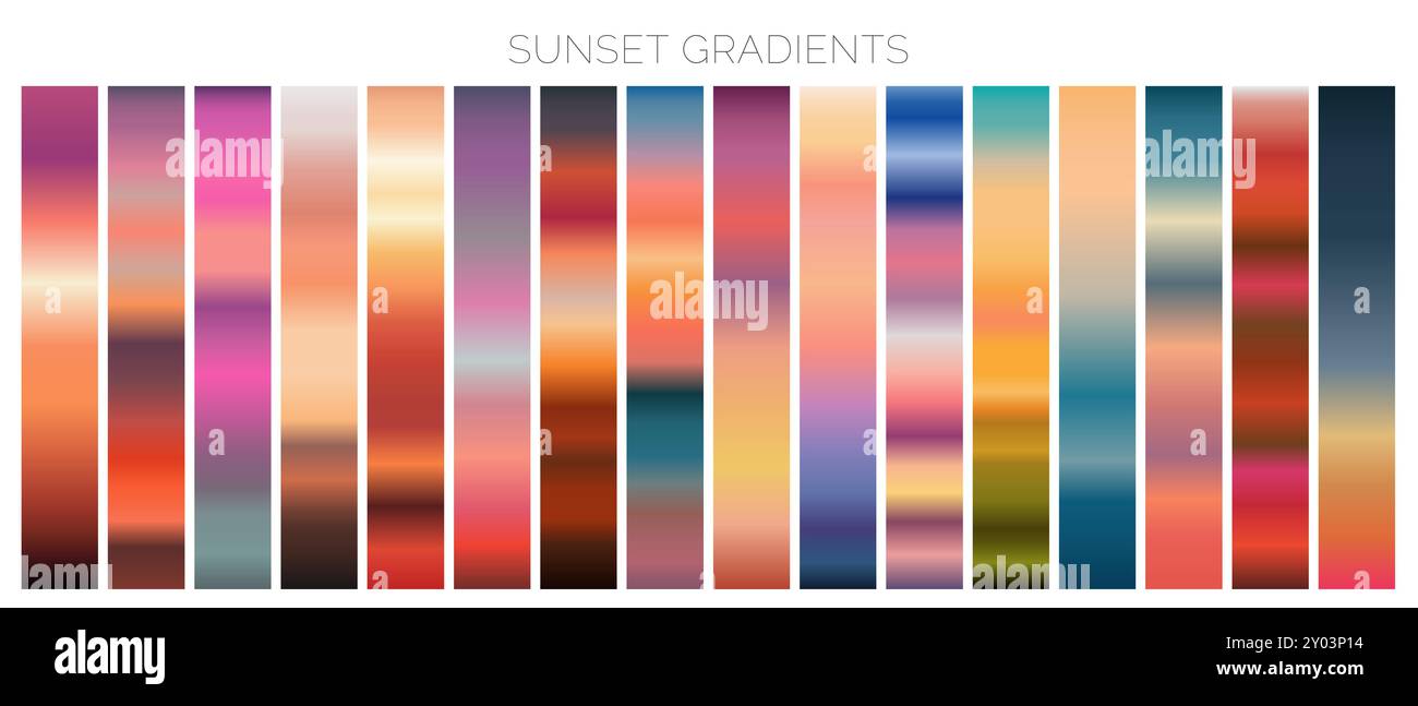 Sunset Gradient Color Swatch Set Stock Vector Image & Art - Alamy