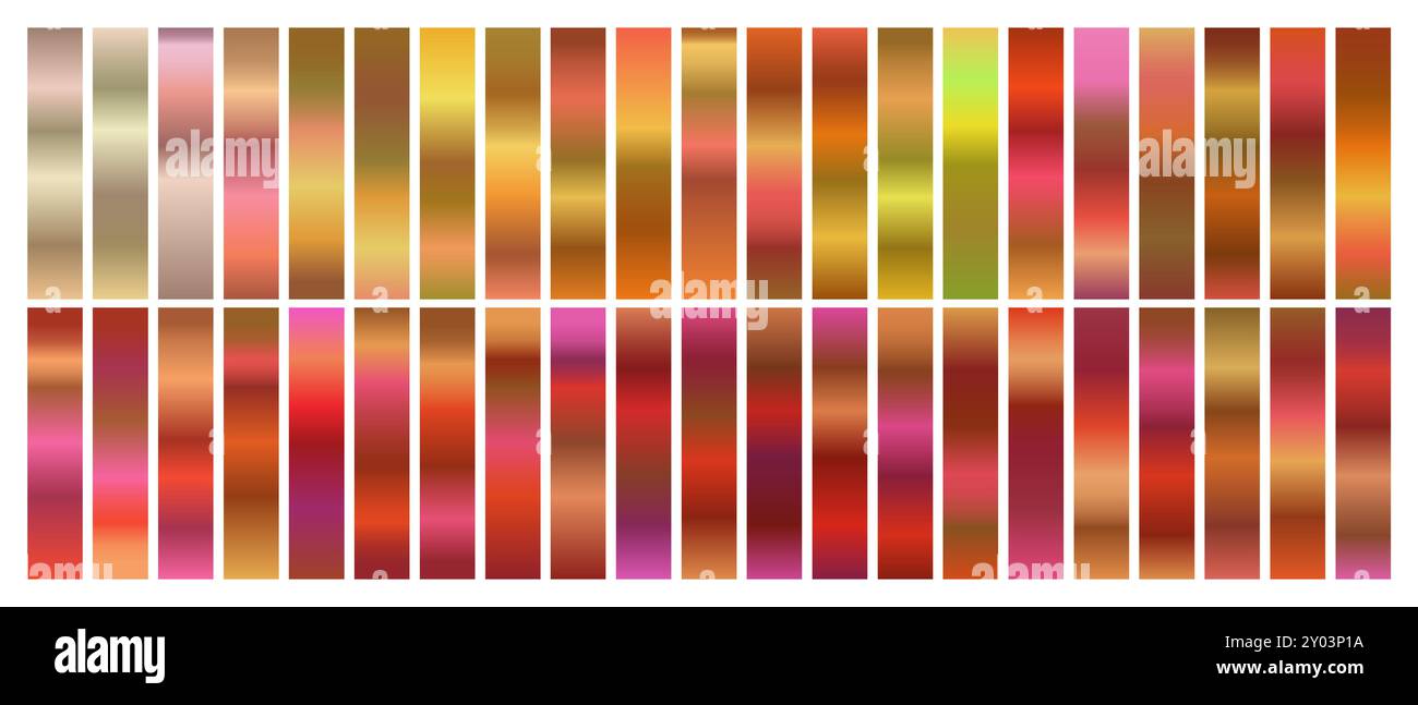 Warm Red Gradient Swatch Color Set with Autumn Colors Stock Vector ...