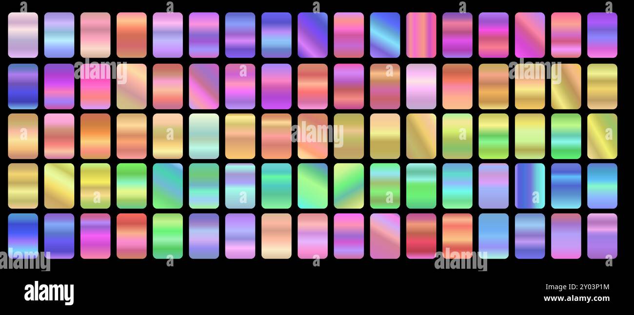 Beautiful Bright Colorful Web Swatch Gradient Set with Bright and ...