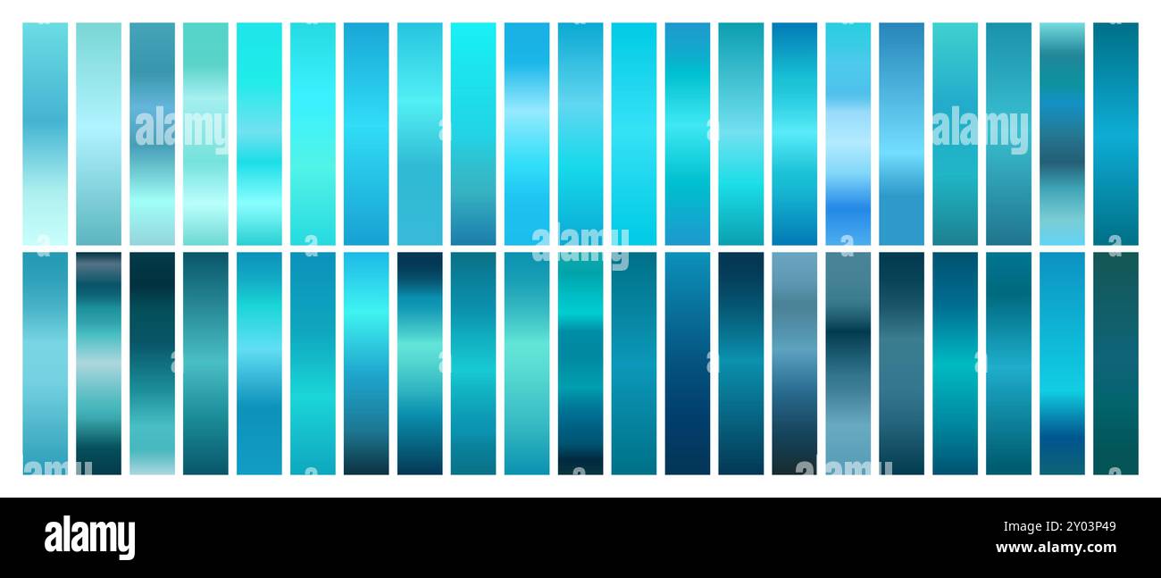 Blue chrome gradient set Cut Out Stock Images & Pictures - Alamy