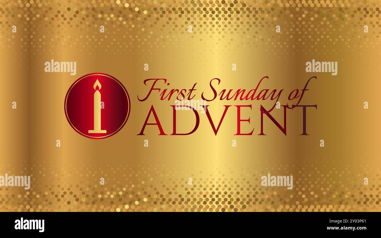 Gold First Sunday of Advent Background Illustration Design Stock Vector ...