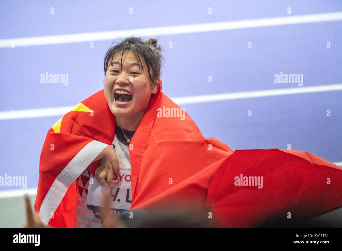 Paris, France. 31st Aug, 2024. Li Yingli of China celebrates after ...