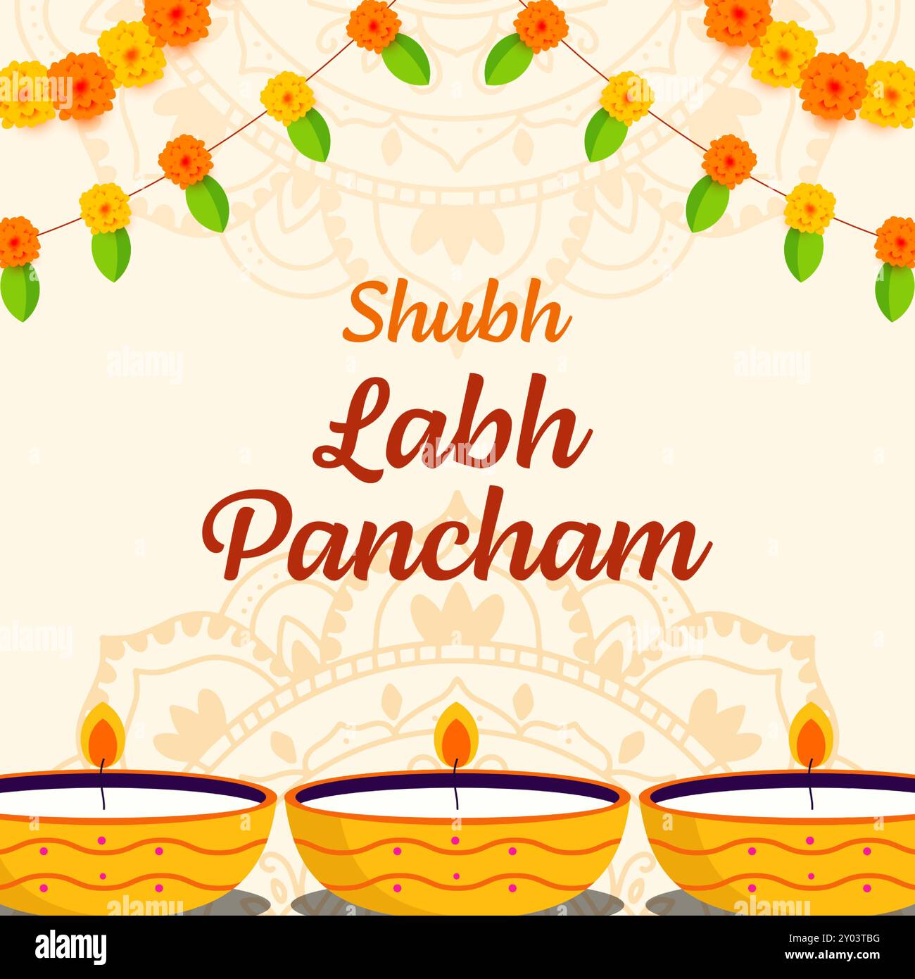 shubh labh pancham india festival illustration in flat design Stock ...