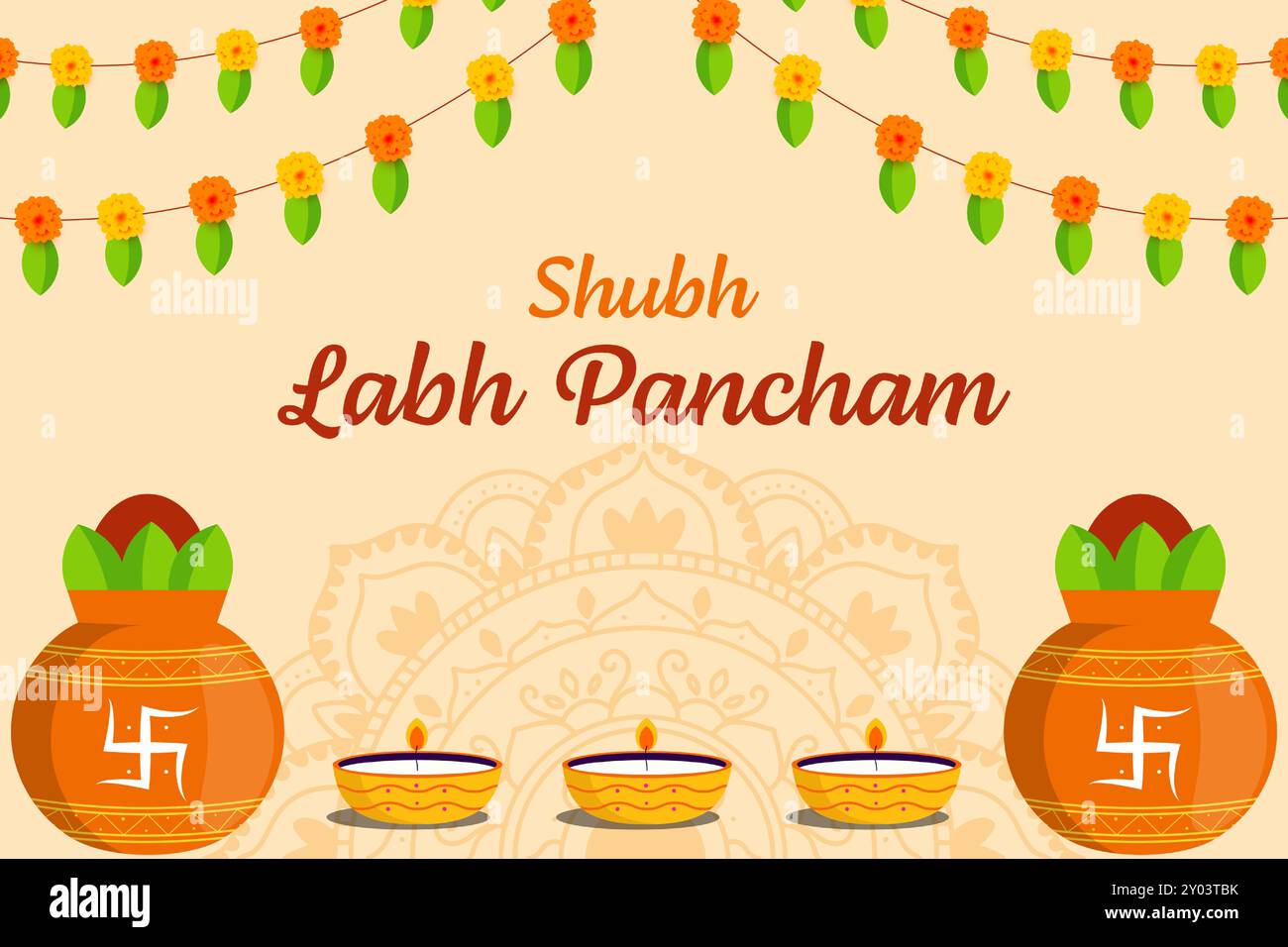 background illustration for shubh labh pancham festival Stock Vector ...