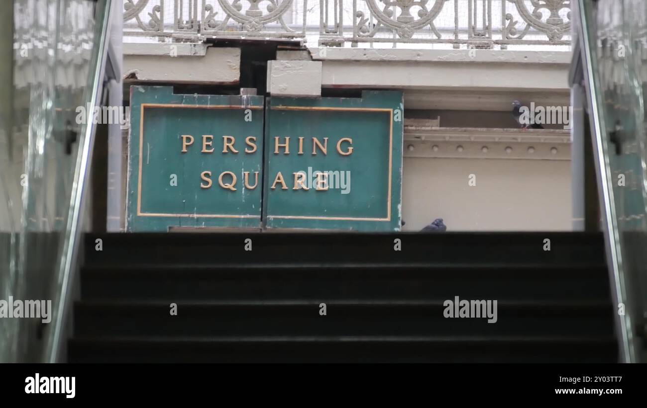 New York City Grand Central Terminal, Pershing Square sign. 42 street ...