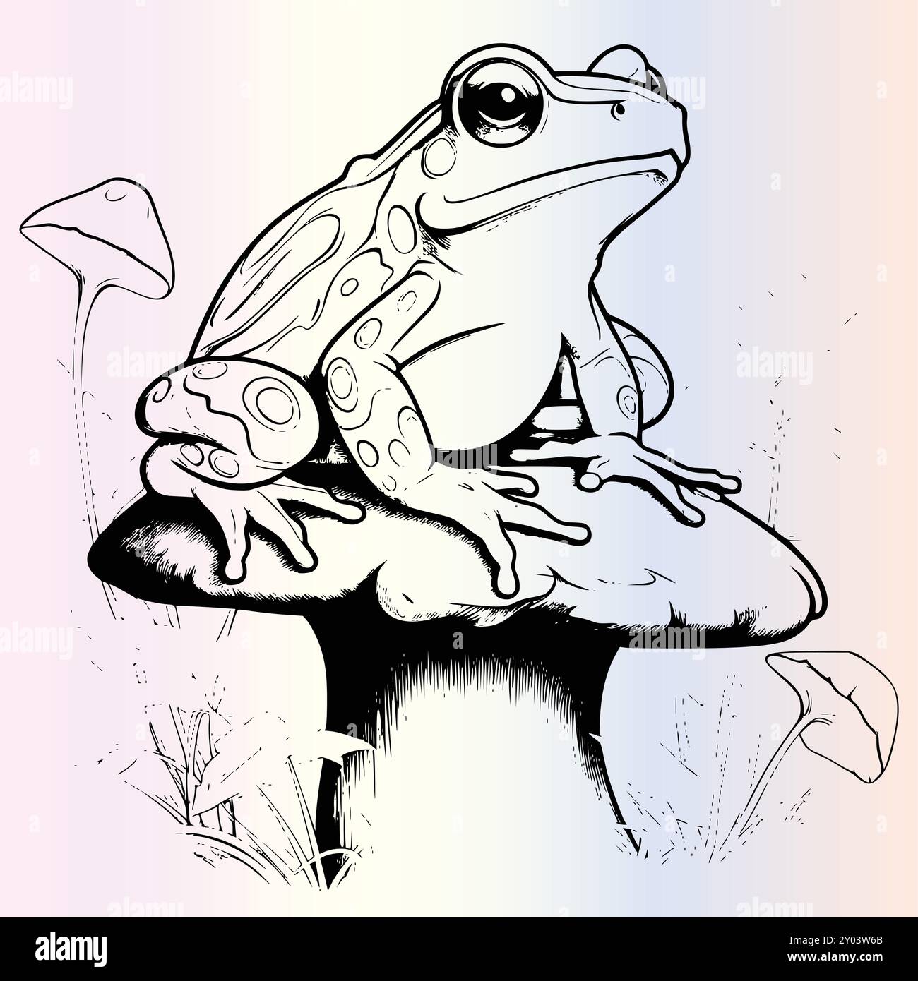 Coloring Image Of Frog Frog Craft Template Printable For Kids