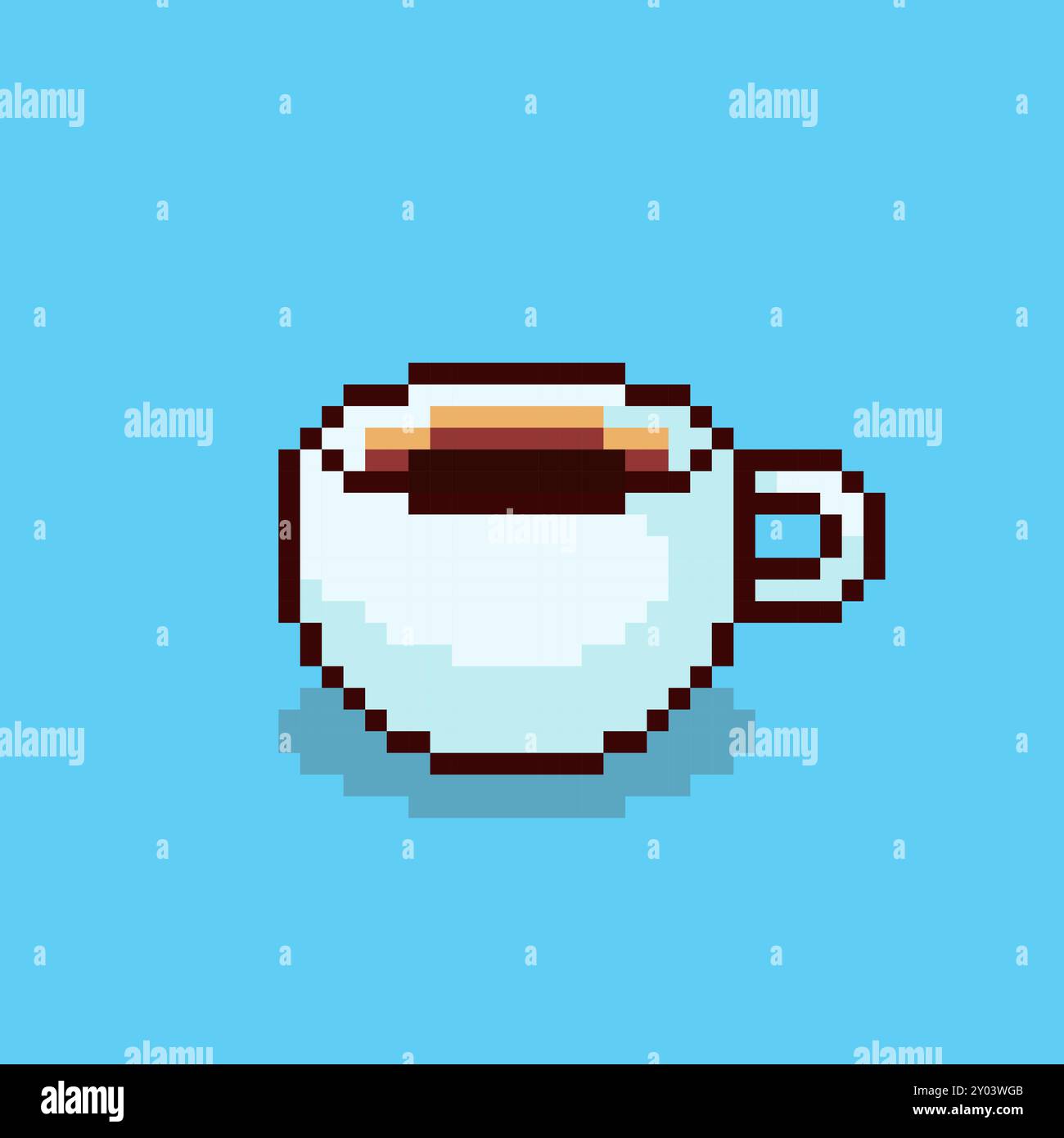 Vector Illustration of coffee cup with Pixel Art Design, perfect for ...