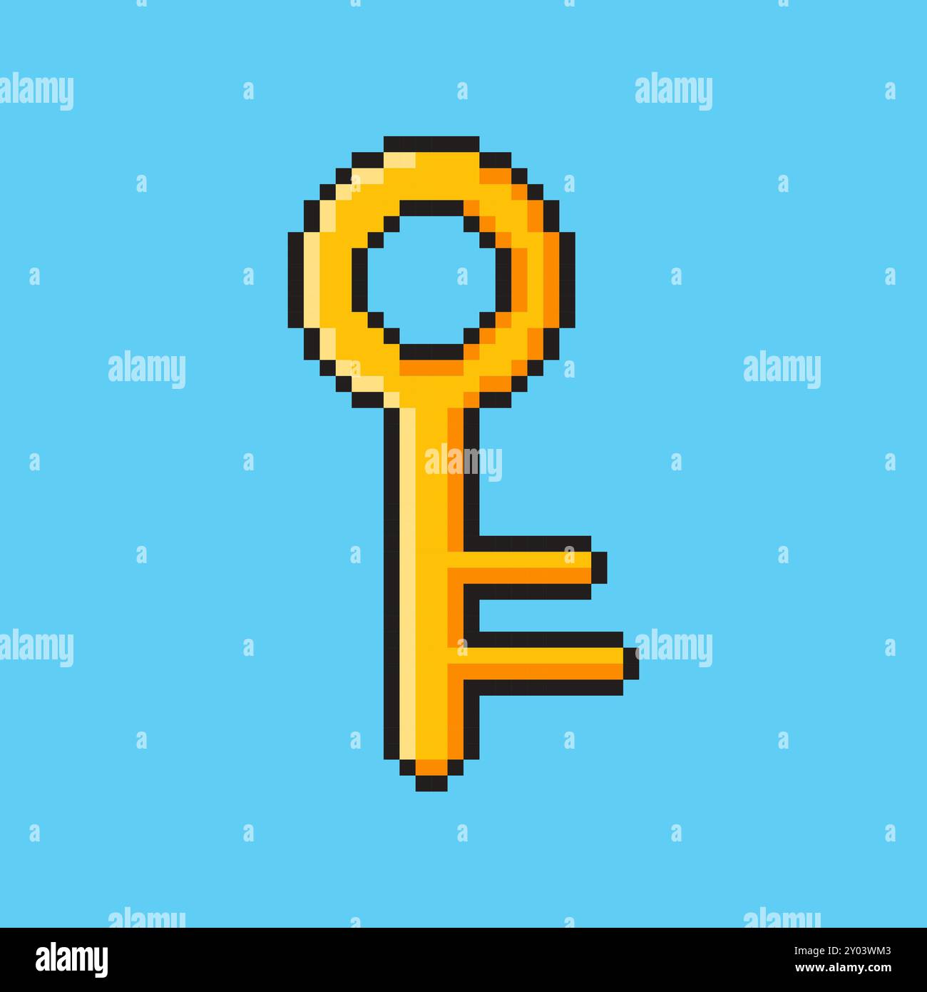 Vector Illustration of key with Pixel Art Design, perfect for game ...