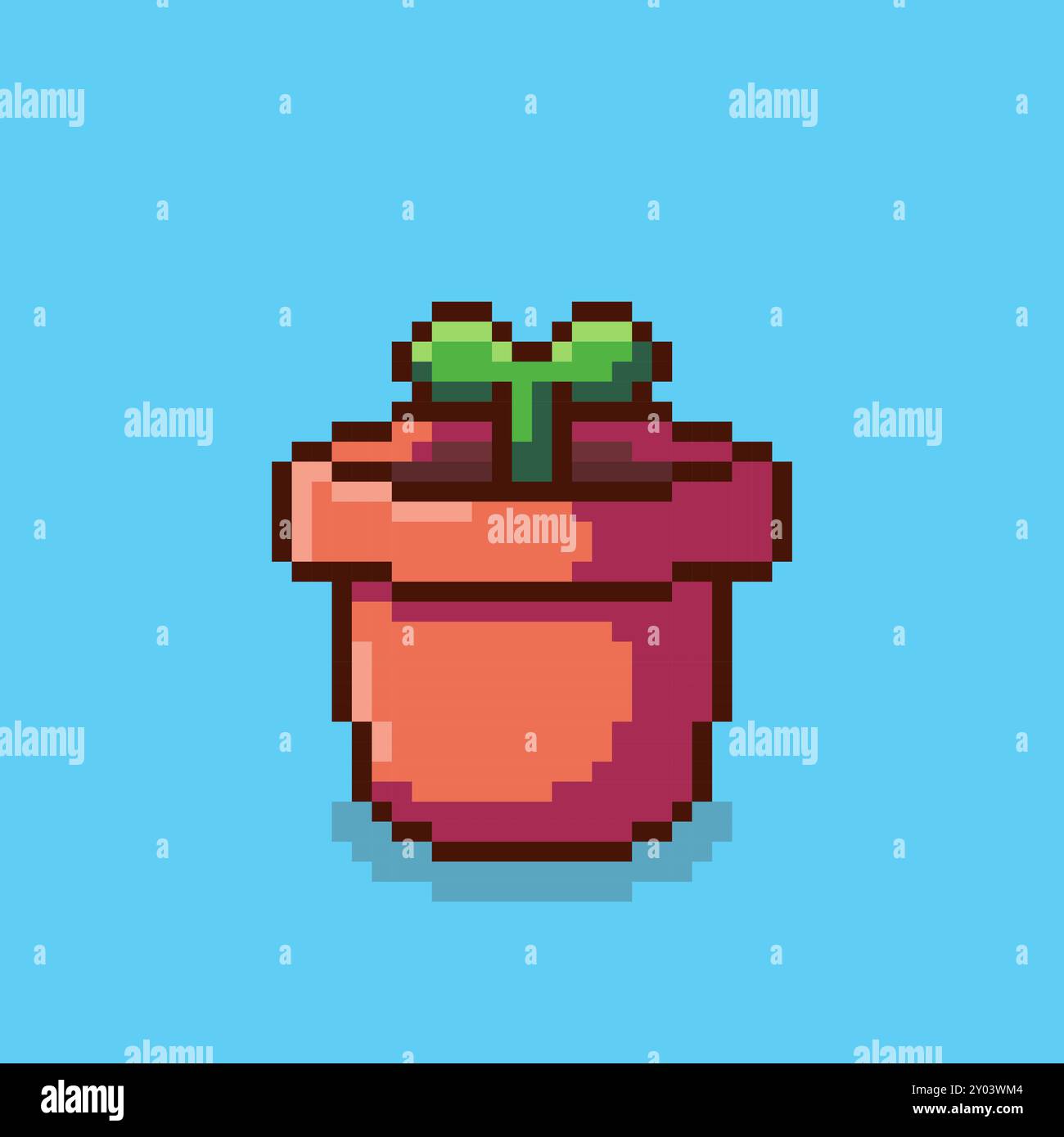 Seedling growing in clay pot Stock Vector Images - Alamy