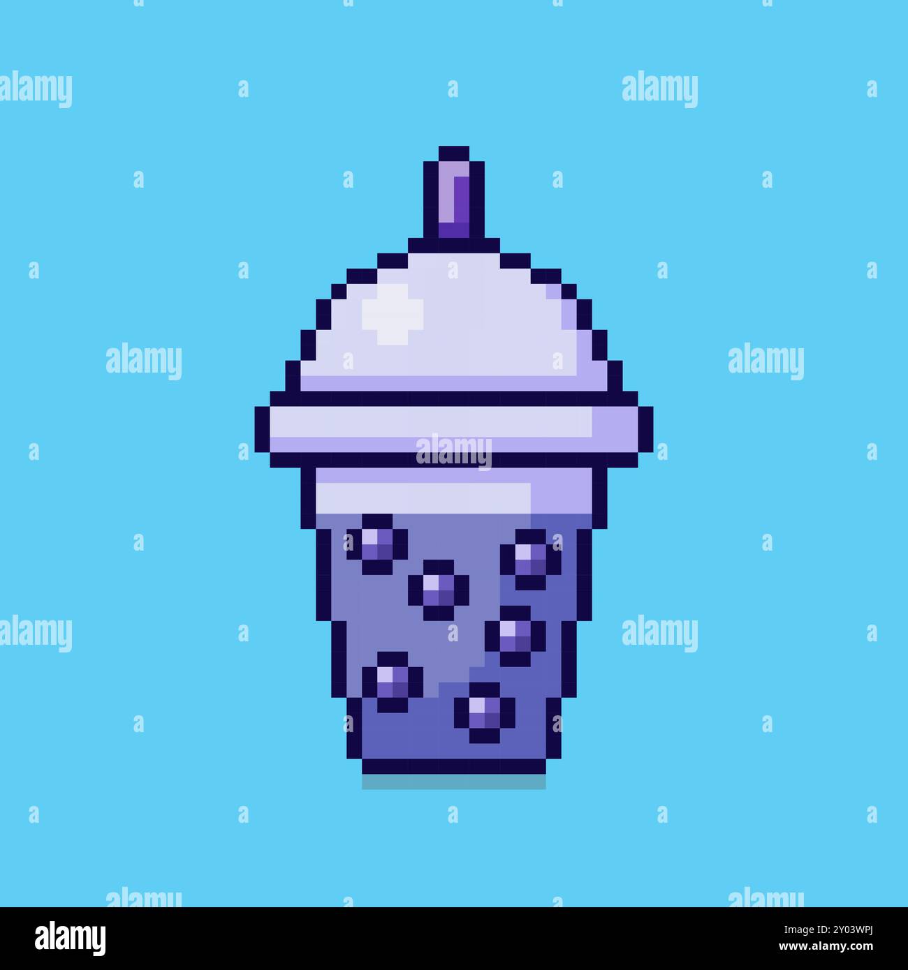 Vector Illustration of Bubble tea with Pixel Art Design, perfect for ...