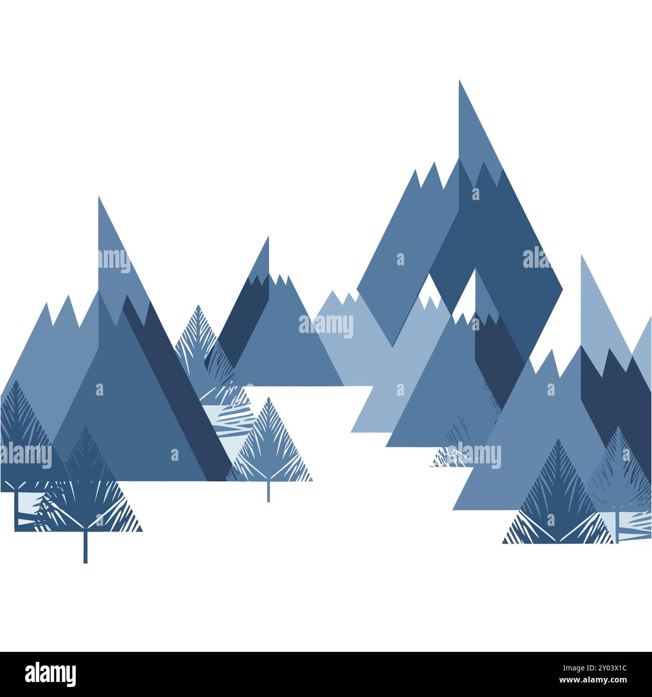 Flat mountains, mountain illustration, flat design, minimalist ...