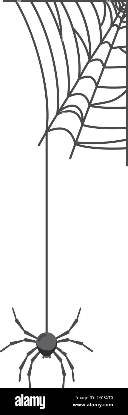 Hanging Spider Silhouette HANGING SPIDER SVG, Vintage Style Vector