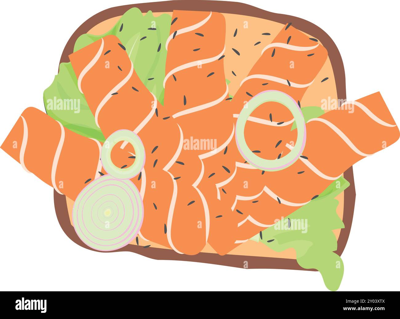 Smoked salmon slice on Stock Vector Images - Alamy