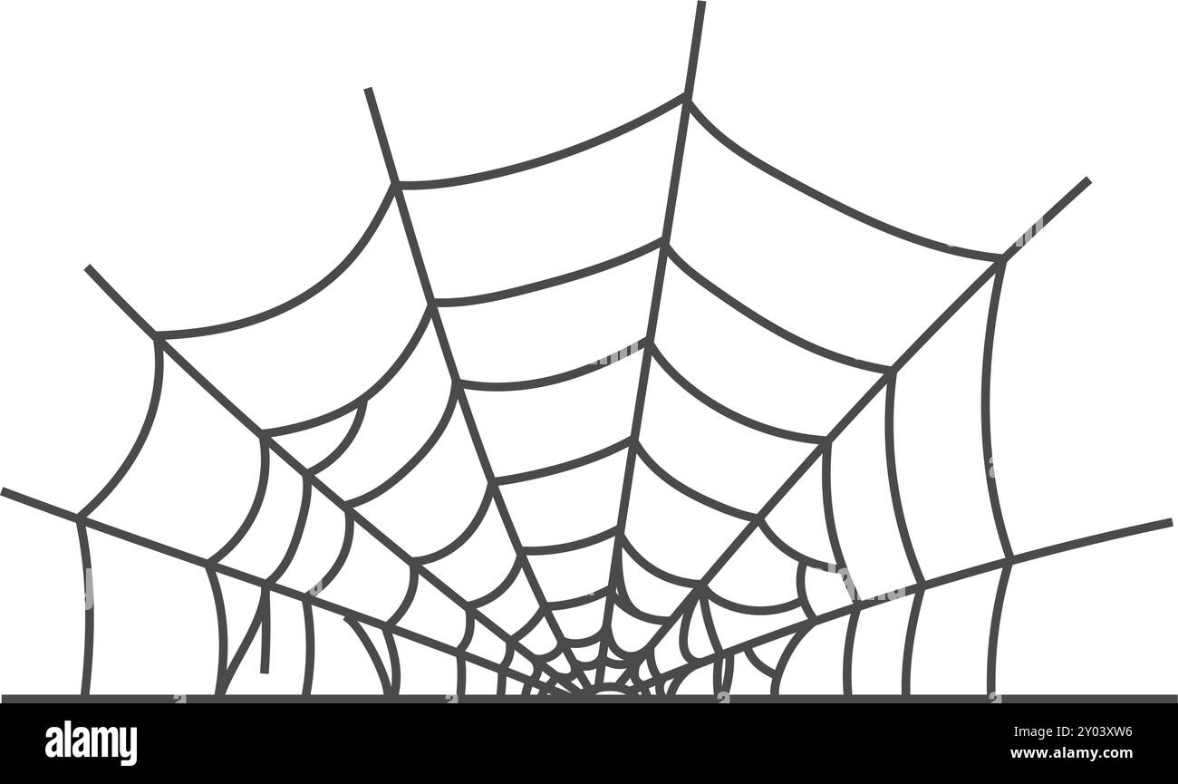 Spider web silhouette. Arachnid thread. Creepy decoration Stock Vector ...