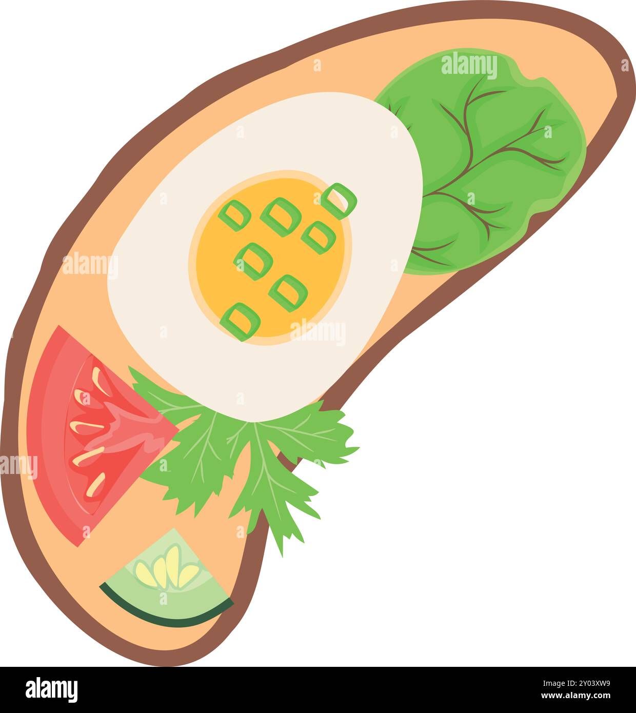 Breakfast sandwich with egg and vegetables. Morning meal Stock Vector ...