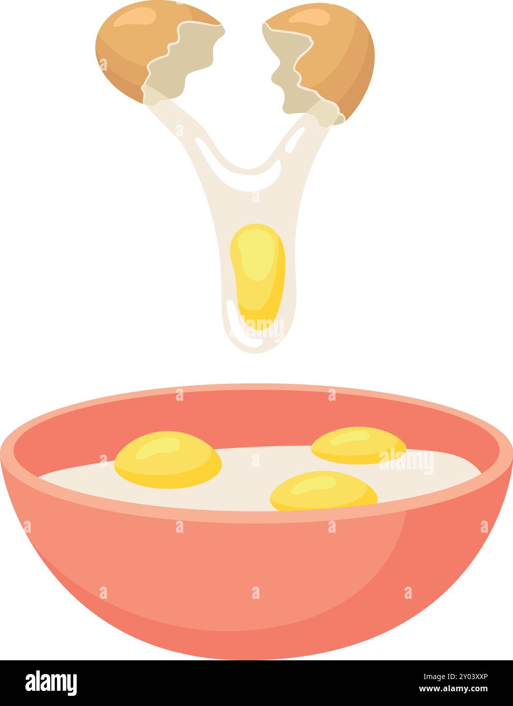 Breaking eggs into bowl Stock Vector Images - Alamy