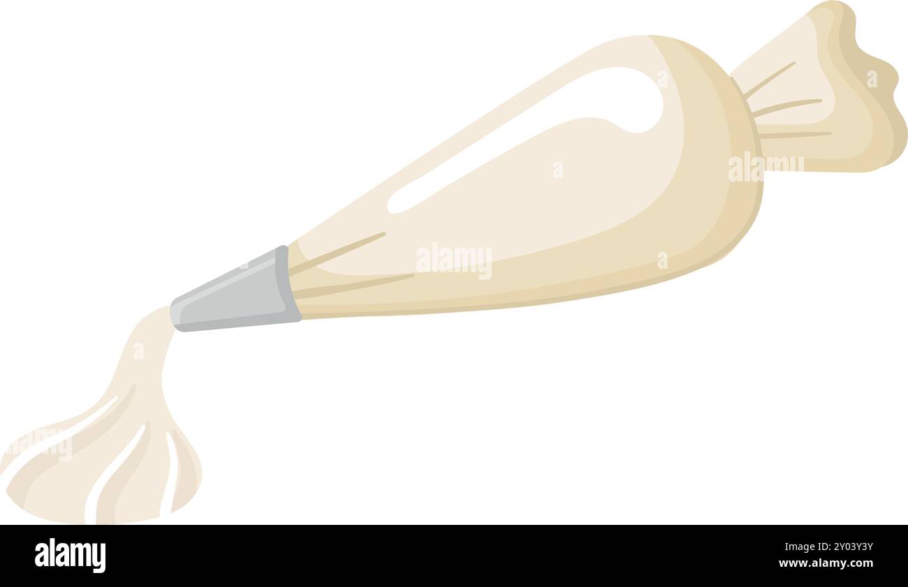 Cake cream pipe cartoon icon. Cake frosting tool Stock Vector Image ...